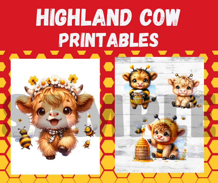 Highland Cow Printables – The Ruffled Daisy
